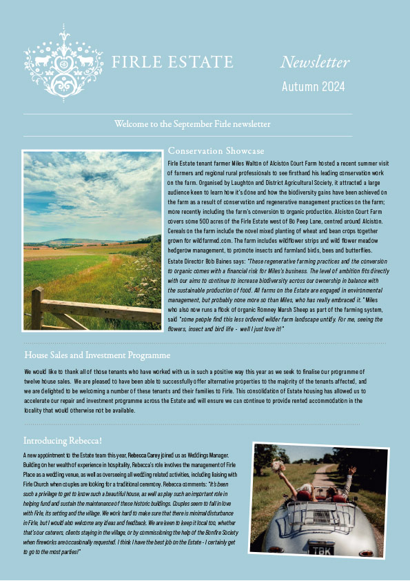 Firle Newsletter Autumn 2024 - Firle | Country Estate, Film Venue ...