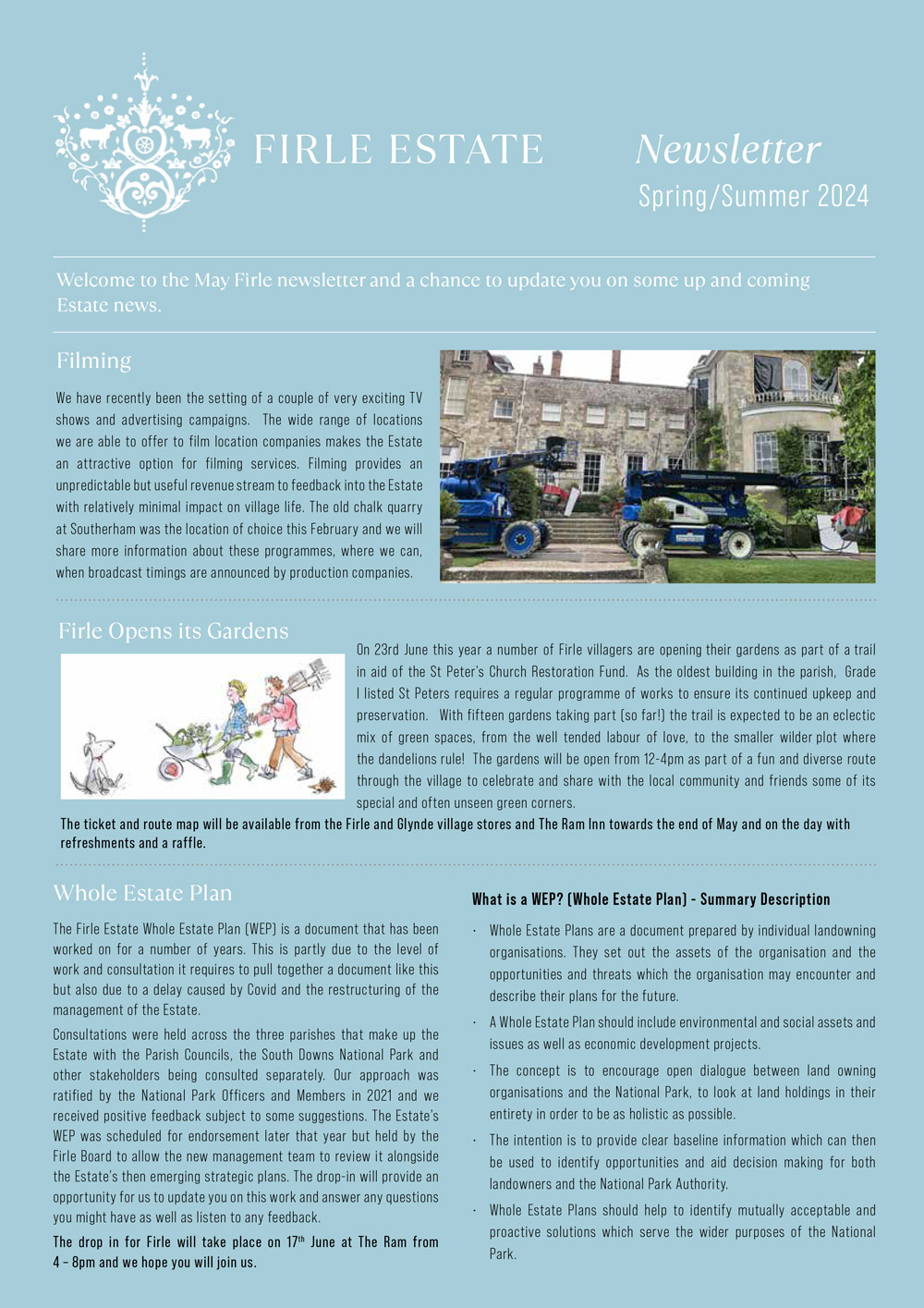 Firle Newsletter Spring/Summer 2024 - Firle | Country Estate, Film ...